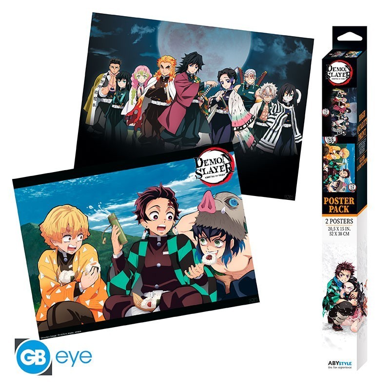 Set Poster X 2 Demon Slayer Piliers 52x38cm